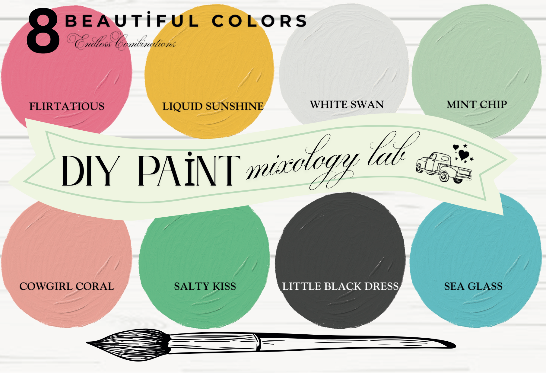 DIY Paint SUMMER SAMPLER Box 8 Colors! Colors in set: FLIRTATIOUS, LIQ ...